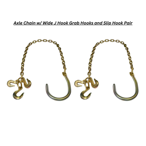 ME Axle Chain with Wide J Hook Grab & Slip Hooks/Pair, 5/16in x 4ft ...